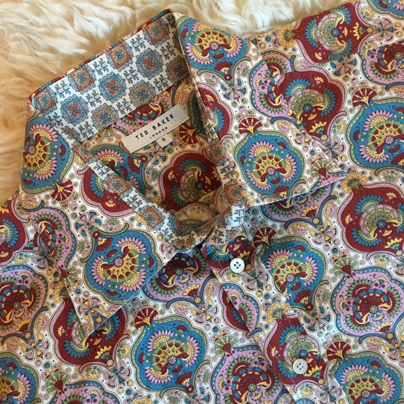 Ted Baker London | Shirts | Ted Baker Medallion Print Button Front ...